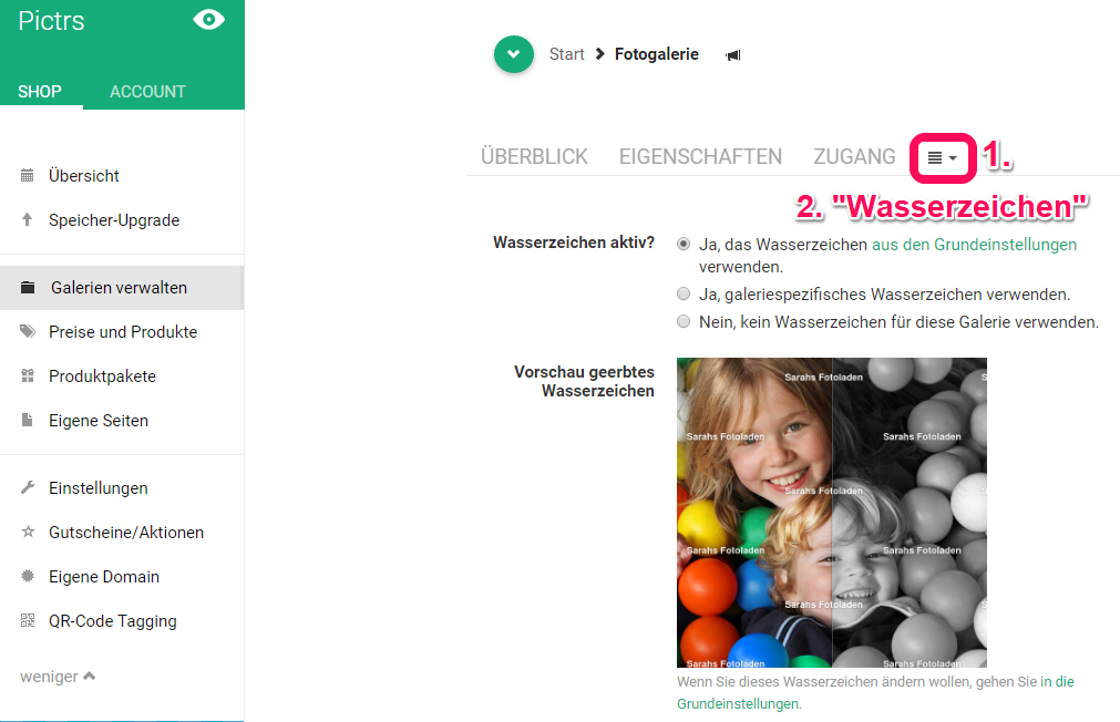 Fotos mit Wasserzeichen versehen